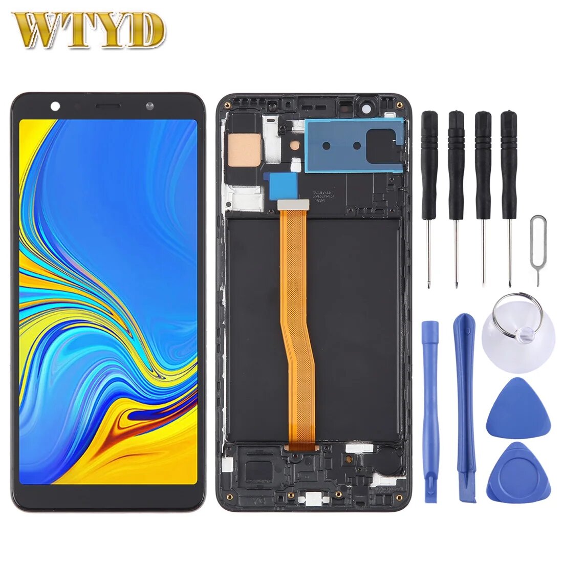 ЖК-экран TFT для Samsung Galaxy A7 (2018) /фотографический планшет в сборе с рамкой