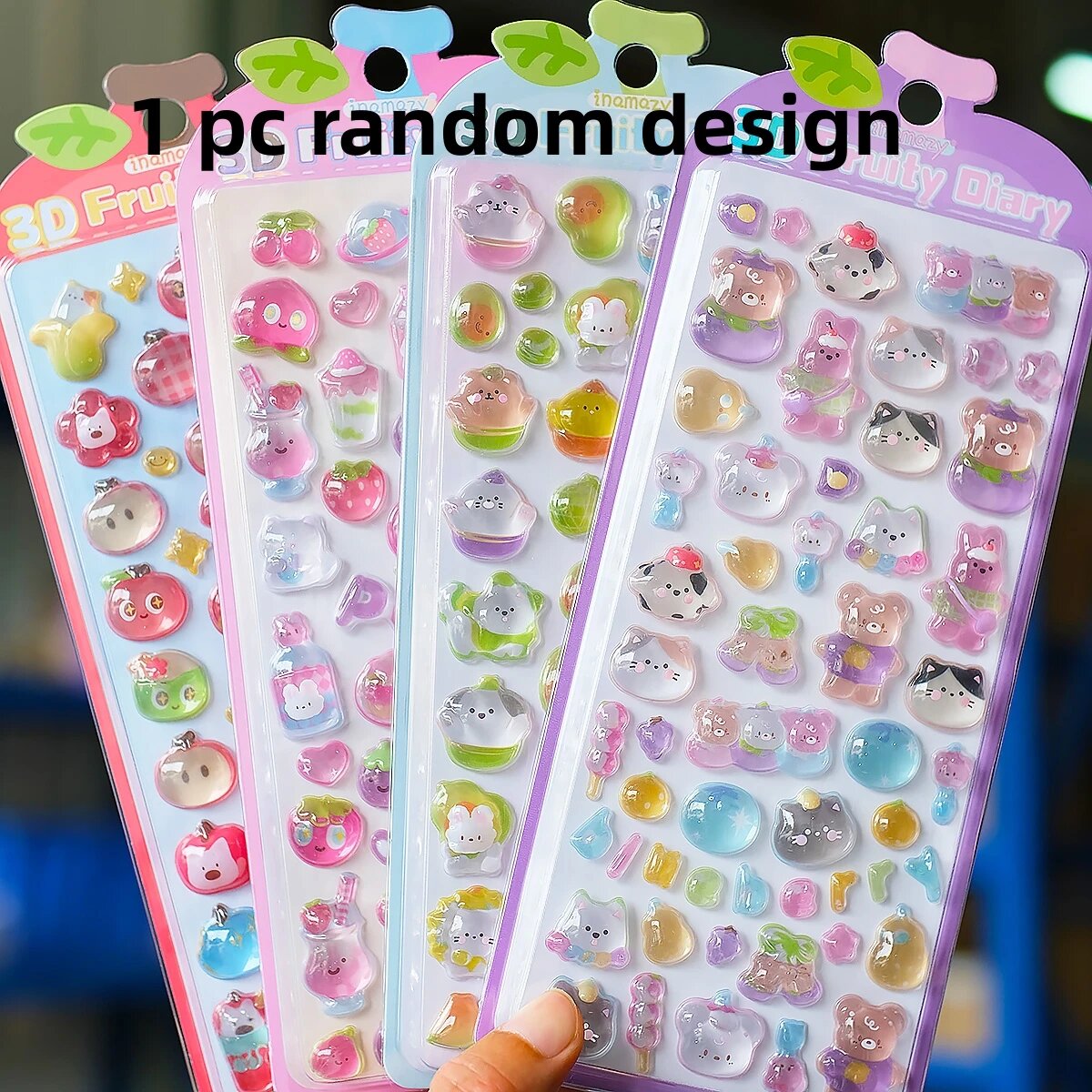 3D наклейки мультяшные, 1 pc random design