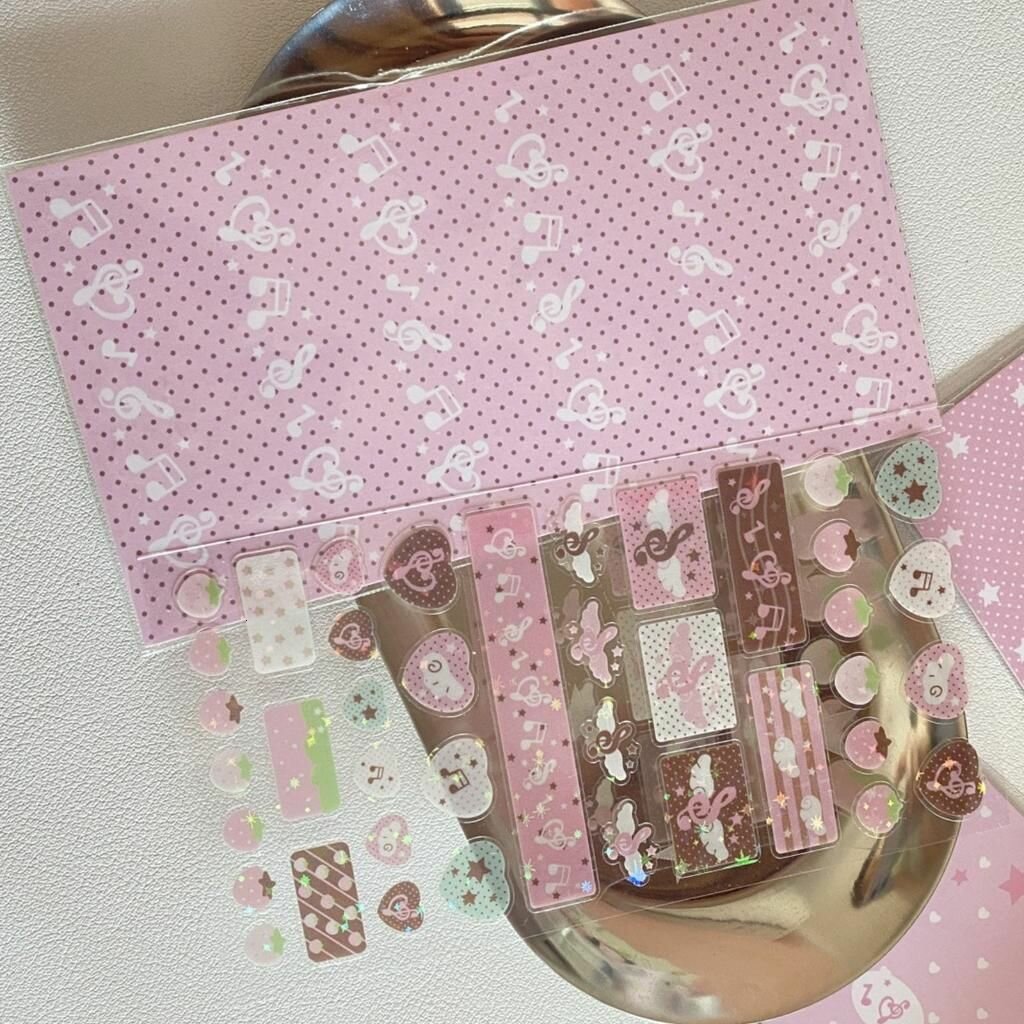 Блестящая декоративная наклейка для телефона с милой клубникой, звездой и нотами для скрапбукинга, - 02