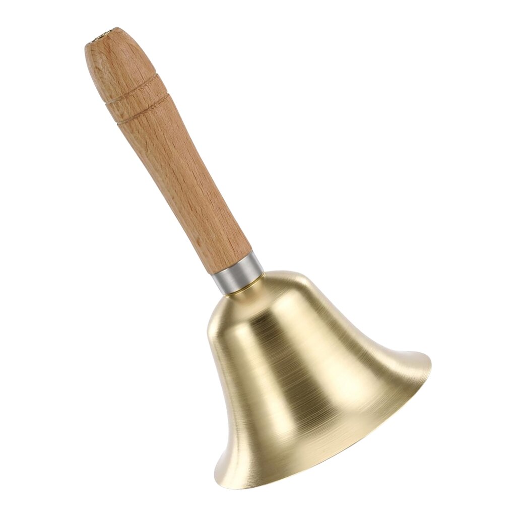 Колокольчик с деревянной ручкой, медный колокольчик, колокольчик вызова-маленький