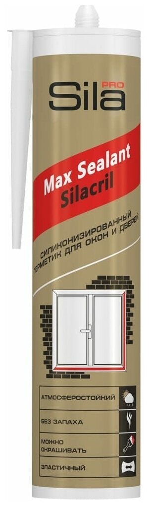 Силиконизированный герметик Sila PRO для наружных и внутренних работ 290 мл SSAUWH0290