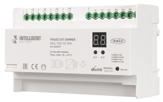 INTELLIGENT ARLIGHT Диммер DALI-504-TE-DIN(230V, 4x2A) (IARL, -)