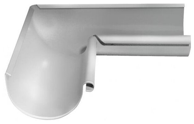 Угол желоба внутренний металл d125мм белый