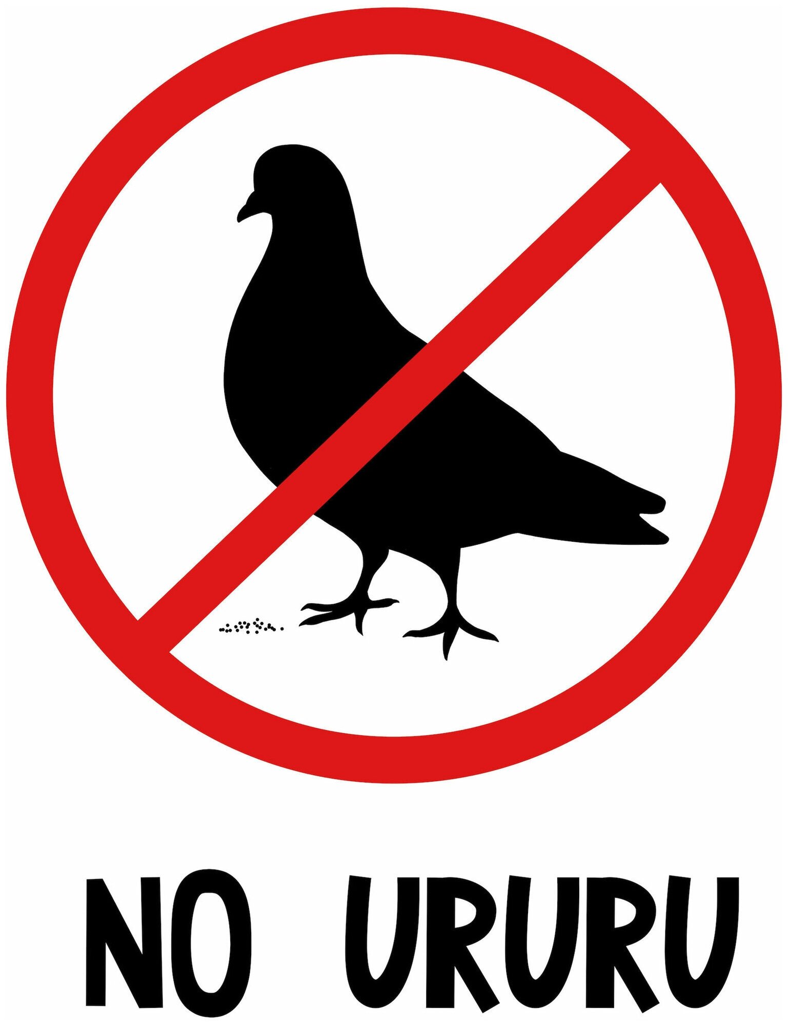 Постер / Плакат / Картина Осторожно голуби 60х90 см в раме