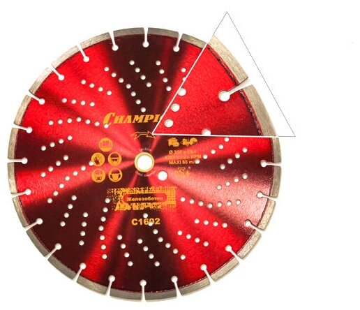 Круг алмазный CHAMPION (C1602) Ф350х25.4мм по бетону, железобетону, каменностроительным материалам