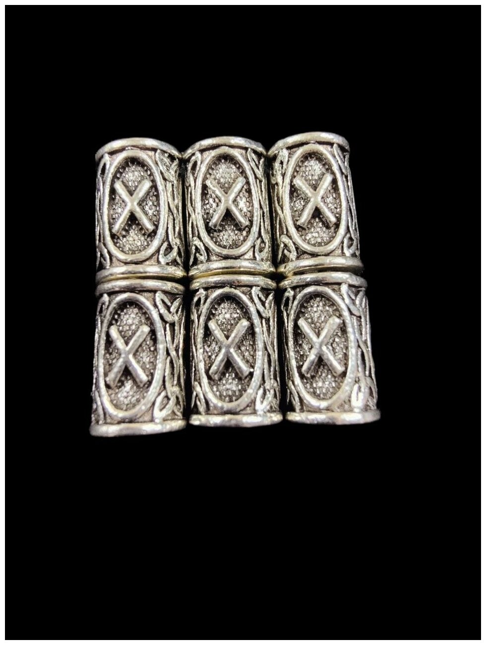 Руны "Гебо", для браслета, бороды или волос, скандинавские, металл, 6 шт