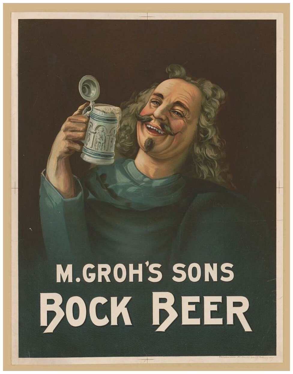 Постер / Плакат / Картина Рекламный плакат - Пиво M.Grohs Sons, Rock Beer 50х70 см в подарочном тубусе