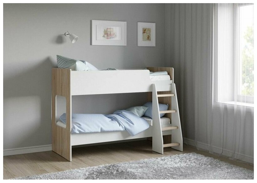 Двухъярусная кровать Легенда К501.5 сонома/белый спальное место 160х75 см