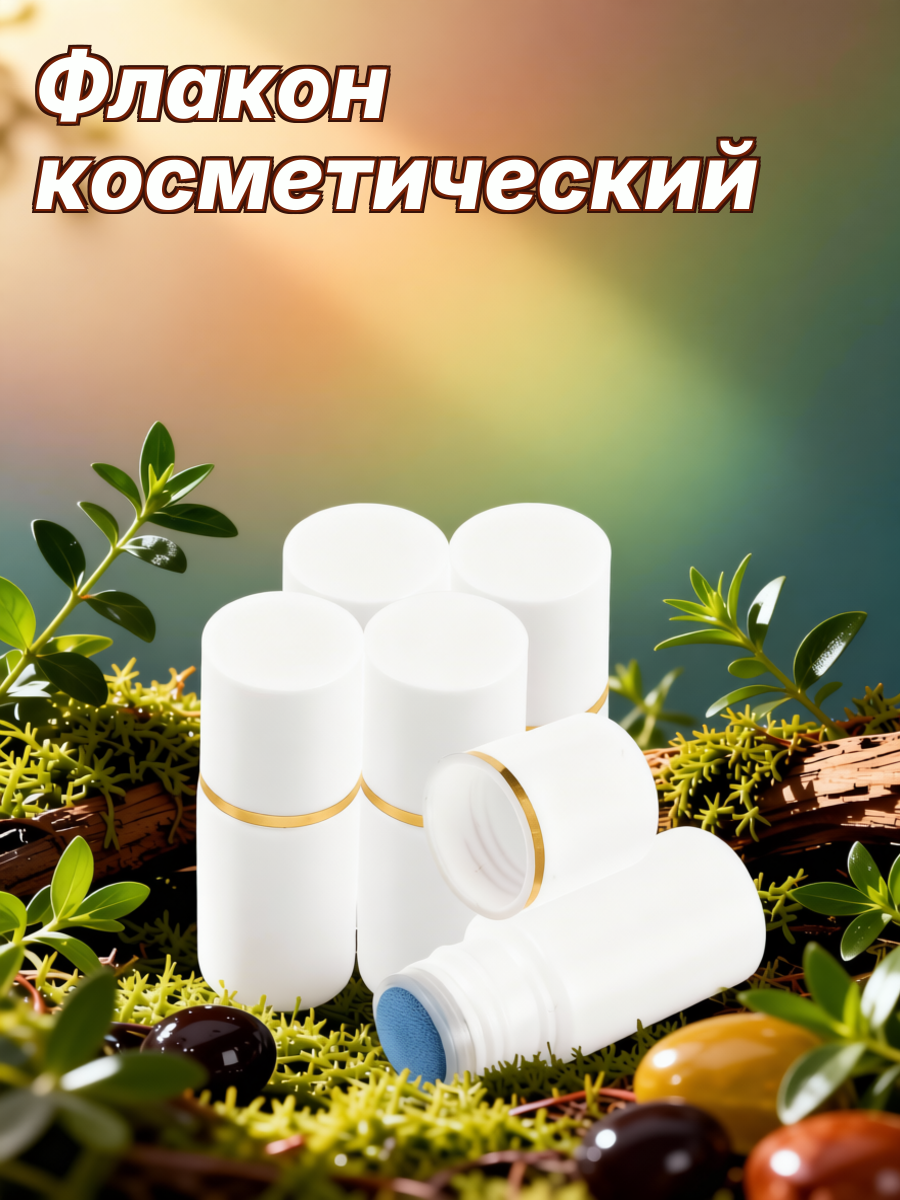 Пластиковые флаконы с встроенной губкой, 20 мл, для косметики и эфирных масел, набор из 5 штук