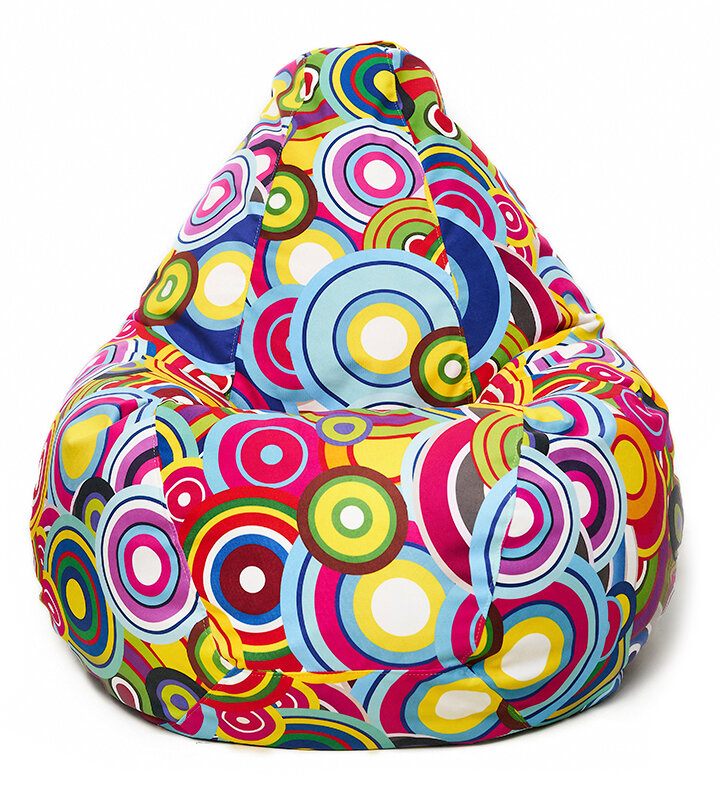 Кресло груша XL Велюр с принтом 03 Relaxline, пуф, 100х100х135 см