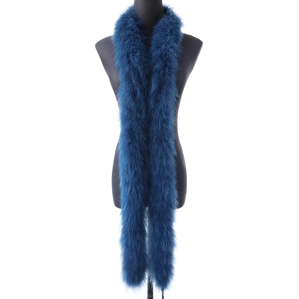 Мягкие турецкие перья марабу boa 2м 11-50г Синий, 18-20 Grams, Navy blue