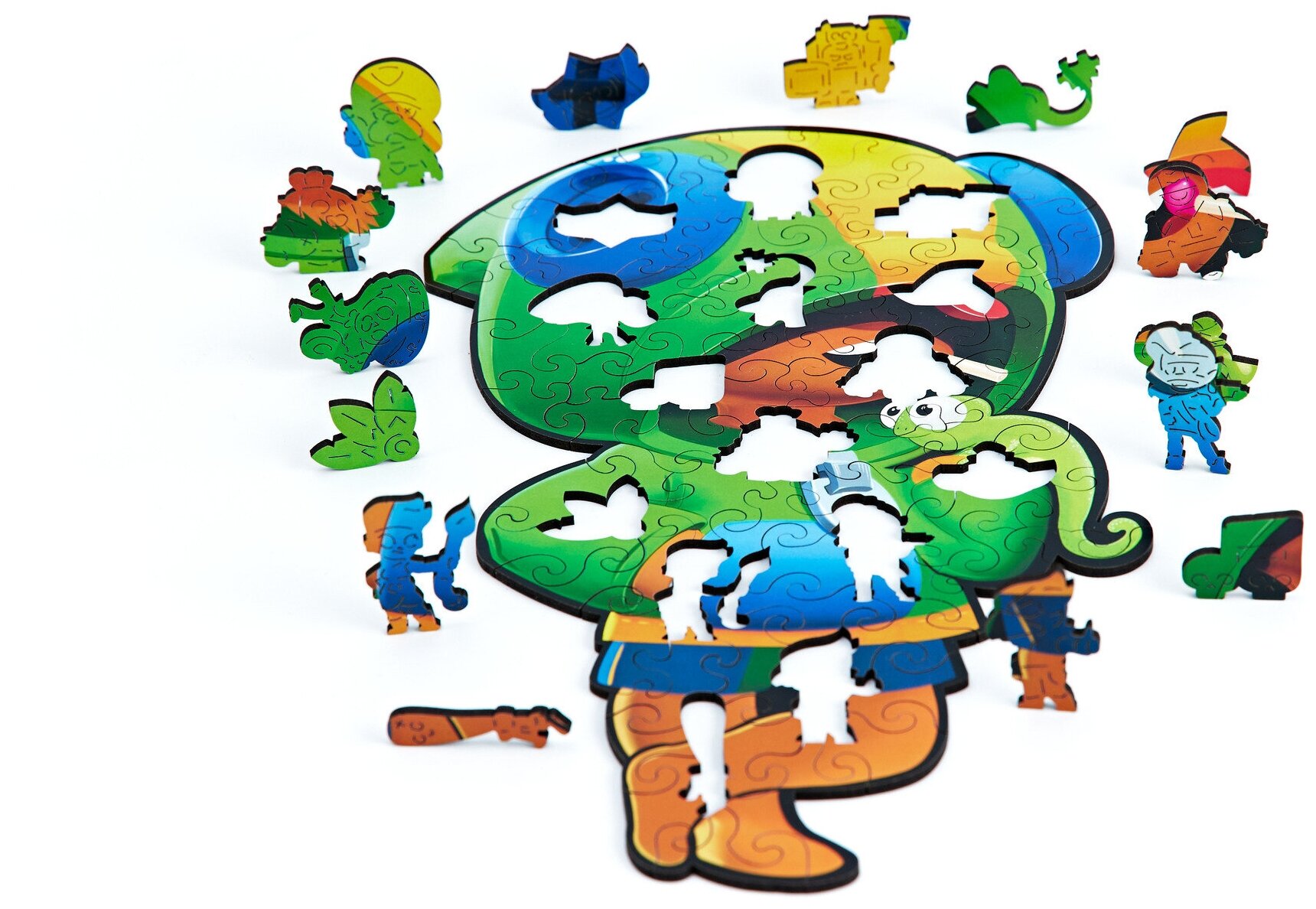 Пазл Active Puzzles "Леон", деревянный, 80 элементов, 19x32x0,3см, в подарочной упаковке — фото 1