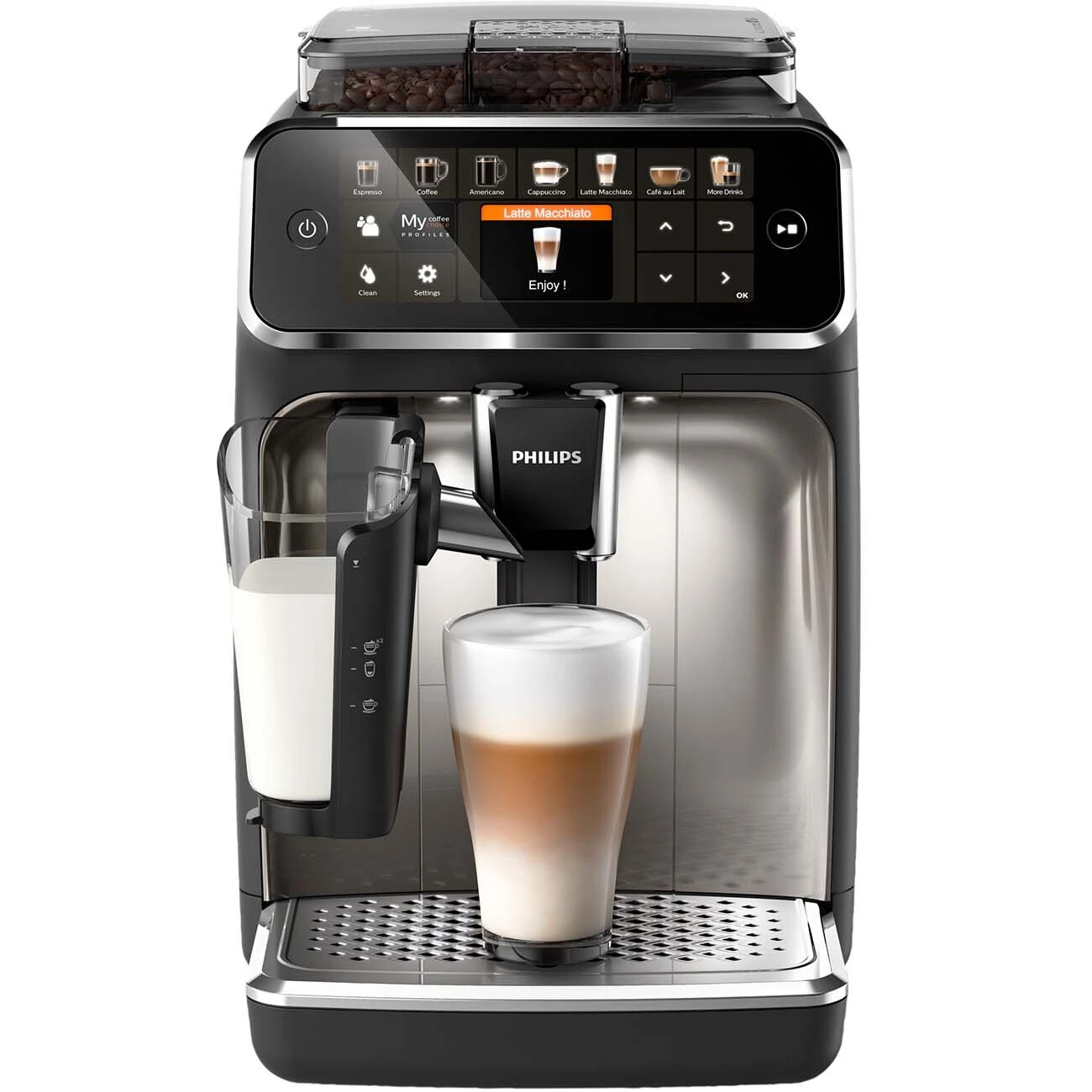 Кофемашина Philips EP5447/90 5400 Series LatteGo, черный/серый