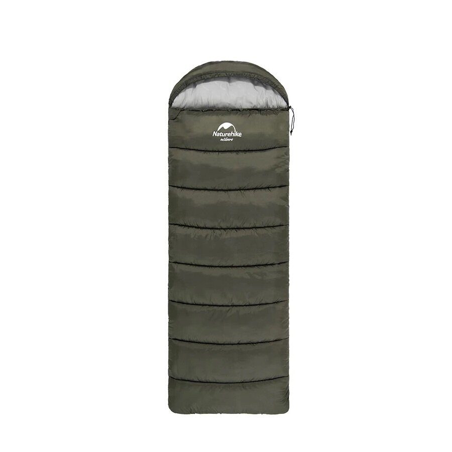 Спальный мешок Naturehike U Series Двойной хлопок осень-зима хаки зелёный U350 молния слева