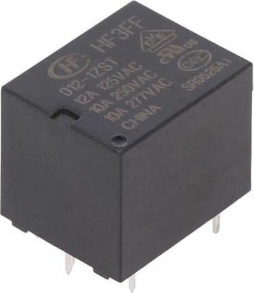 Реле HONGFA HF3FF/012-1ZST Реле: электромагнитное SPDT Uобмотки: 12ВDC 10A/277ВAC 10А 1шт