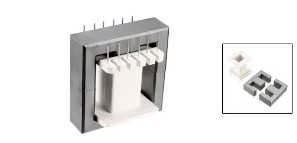 Uxcell EE65A 6 с катушкой 6-контактного трансформатора PC40 ферритовый сердечник вертикальные 2 Ферритовые Halves и 1 шпуля для импульсного источника питания