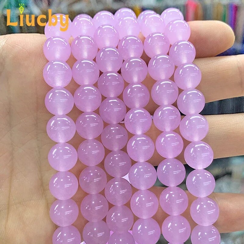 Бусины из халцедона 4/6/8/10/12/14 мм 6mm-about 62pcs, Light violet chalced