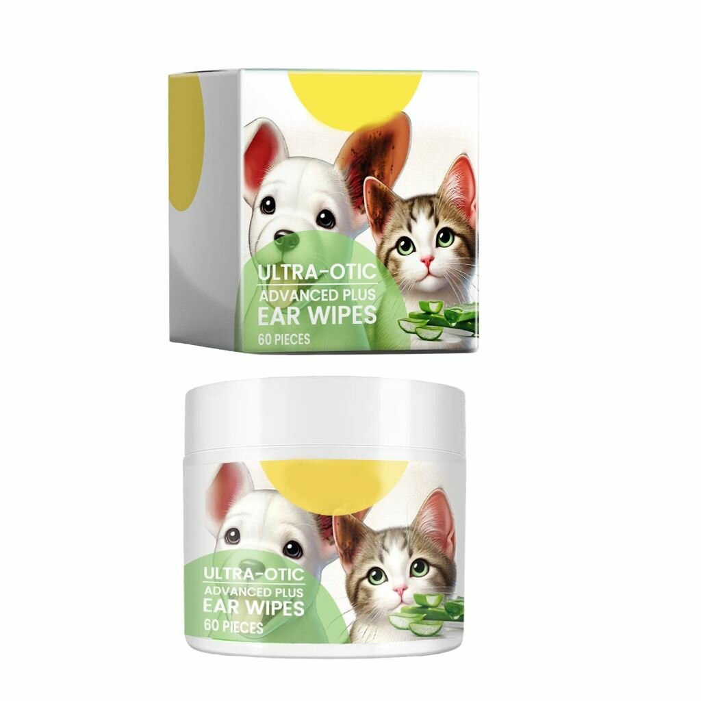 1 банка по 60 штук, ватный диск для чистки ушей кошек и собак