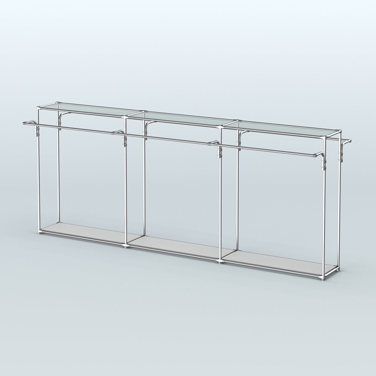 Островная торговая система хром 3600 мм с поручнями №2, Серый