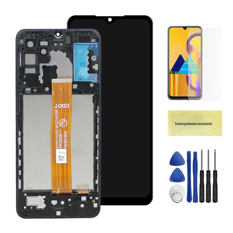 Дисплей для Samsung A32 5G SM-A326B, черный с рамкой