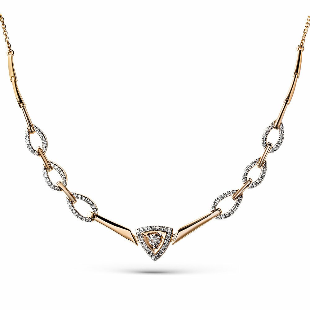 Колье, красное золото, 585 проба, бриллиант