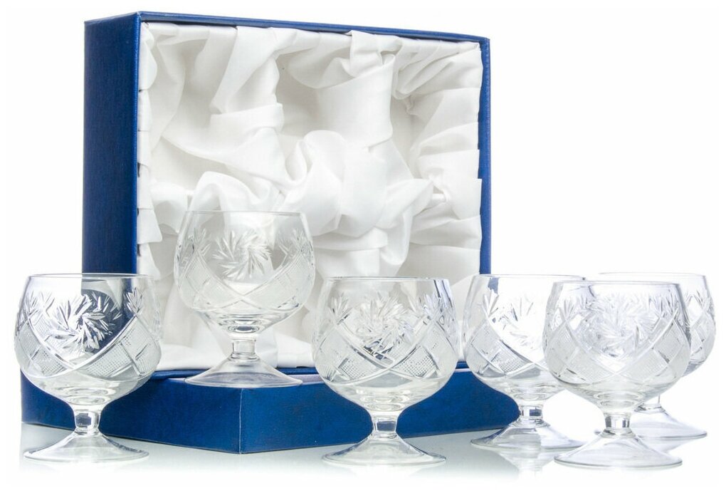 Набор хрустальных рюмок Neman "Мельница", для водки и ликера, 35мл, 6шт, ручная работа