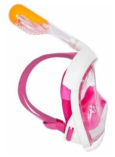 Маска для дайвинга на все лицо с трубкой и креплением для GoPro - размер S, розовый цвет