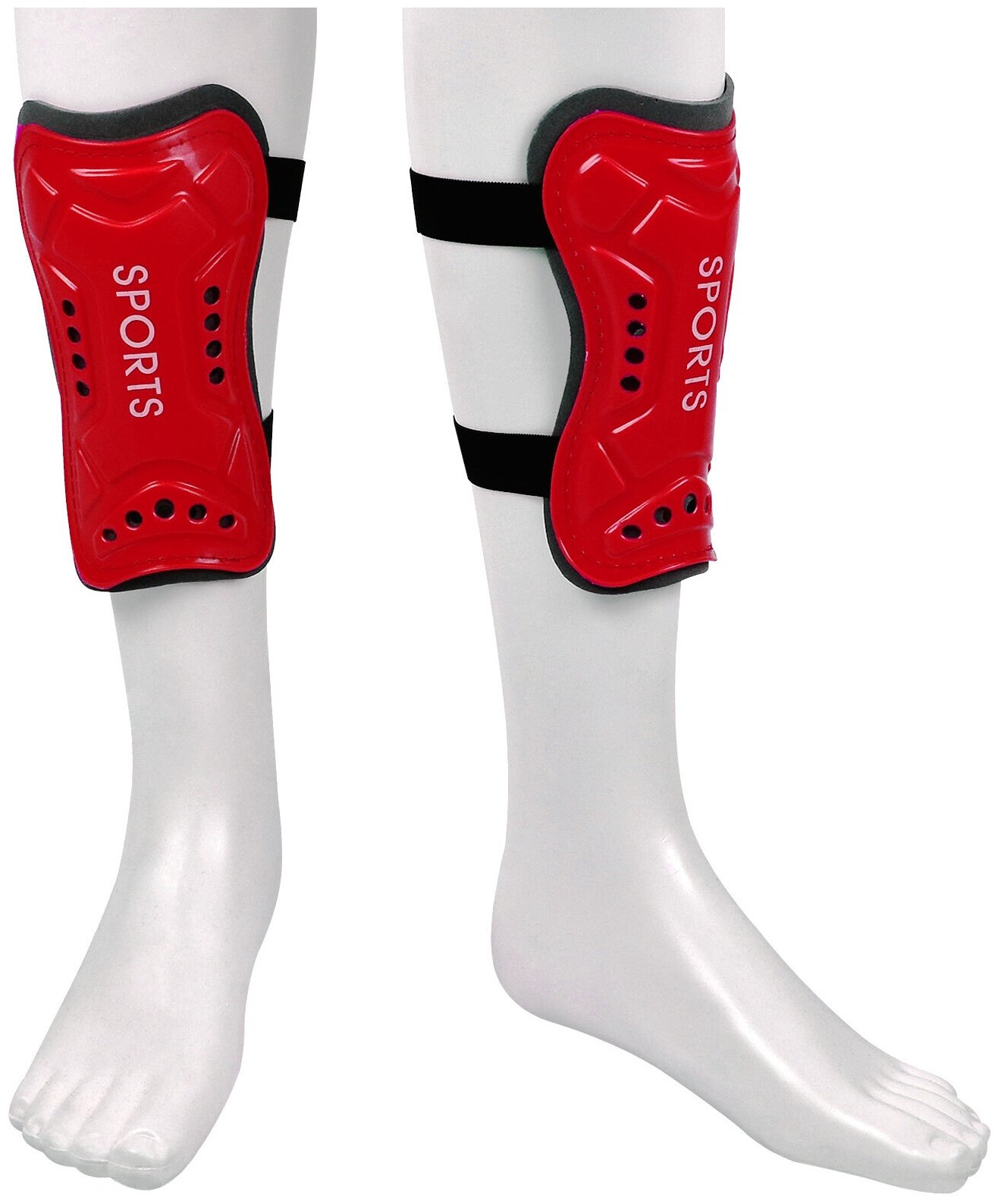 Щитки футбольные детские CLIFF 0565, красные, размер S, щитки для футбола.