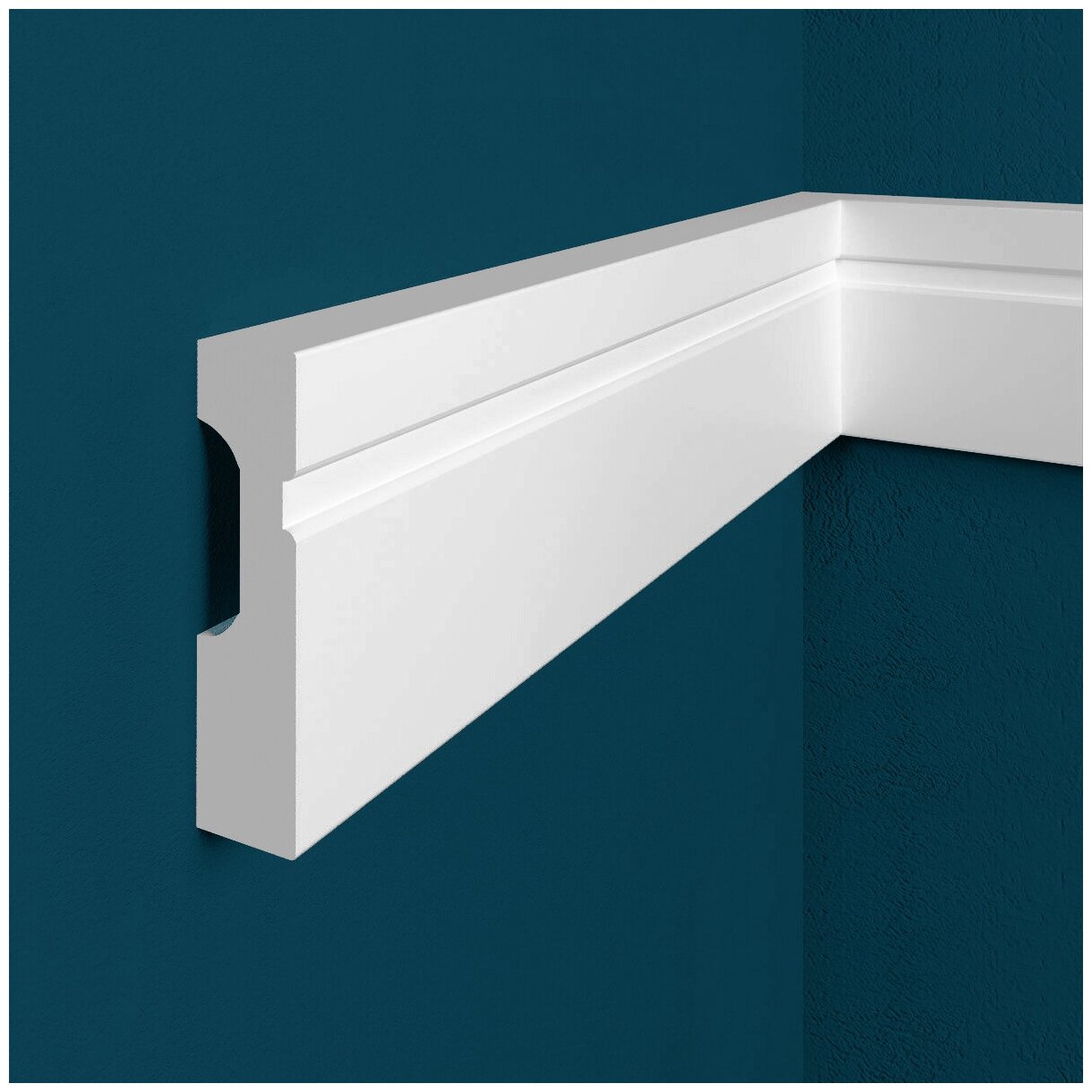 Плинтус Перфект Plus 19х70 мм (12 метров) PP-01- 6 шт белый ударопрочный напольный пластиковый полистирол широкий