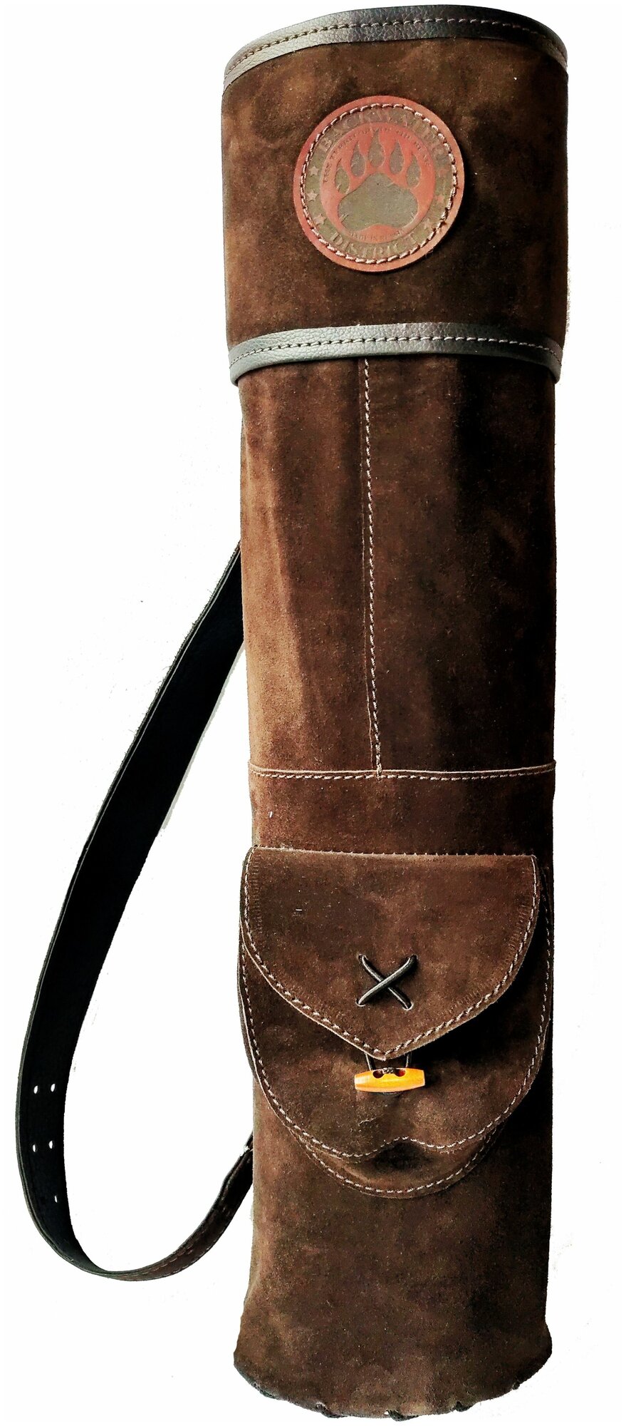 Заплечный колчан для стрел Дервиш из натуральной замши коричневый