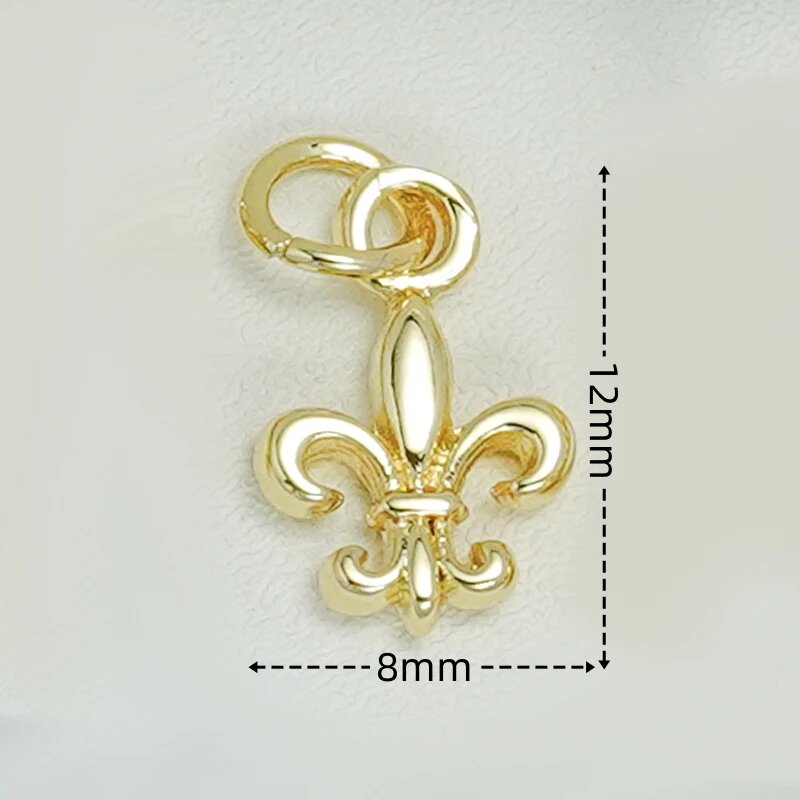 2 шт. подвески латунные цветы Fleur-de-lis LJRIVER DZ3711-Gold
