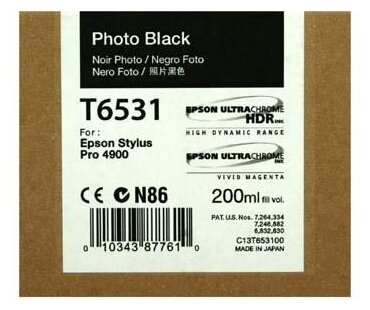 Картридж Epson t6531 Photo Black черный C13T653100