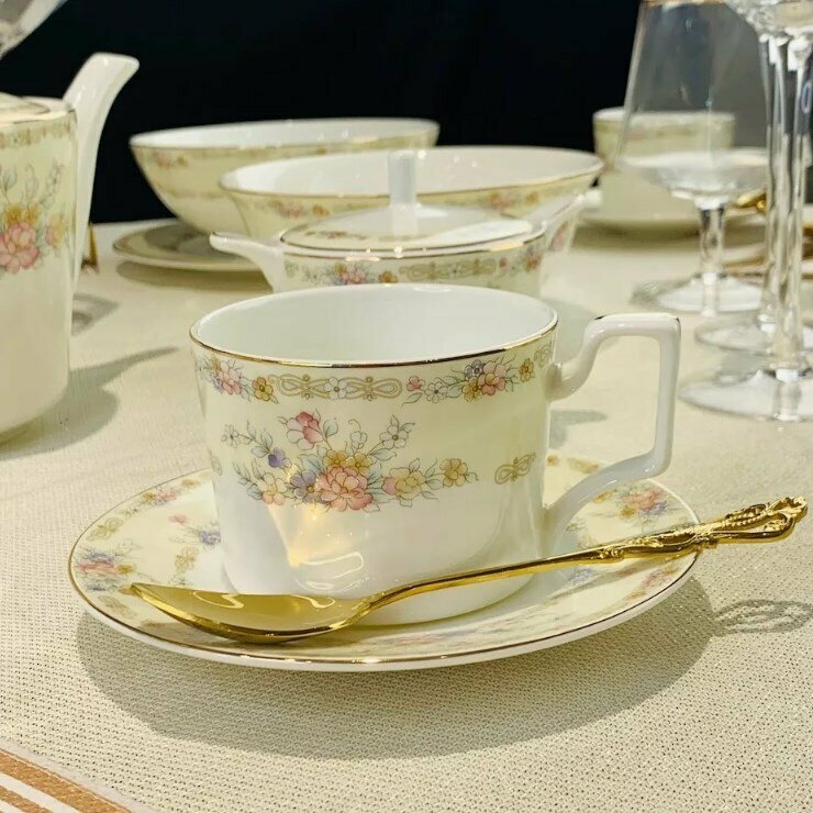 Кофейный набор 12пр. 110 мл FLEUR Костяной фарфор 145-326 118-145-326