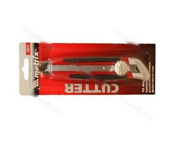 Нож для бумаги и картона с выдвижным лезвием 18 мм Matrix 78914 с винтовым фиксатором