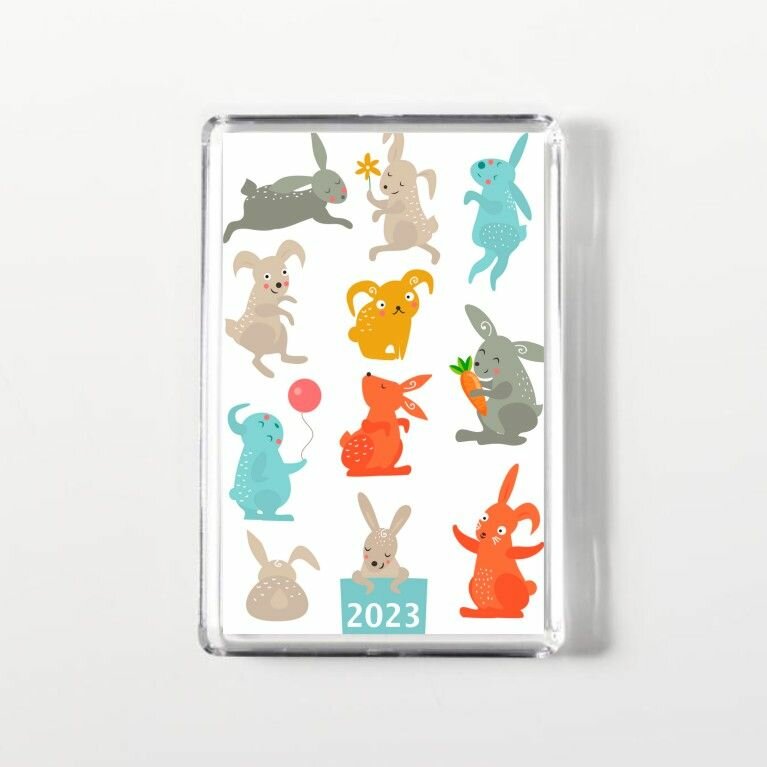 Магнит акриловый год Кролика №10