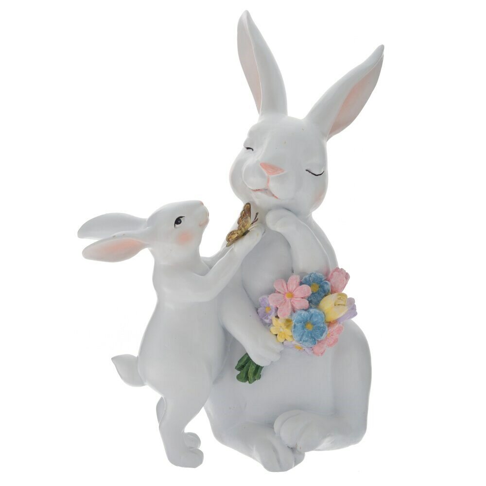Фигурка декоративная "Зайцы", L=15 W=12 H=23 см