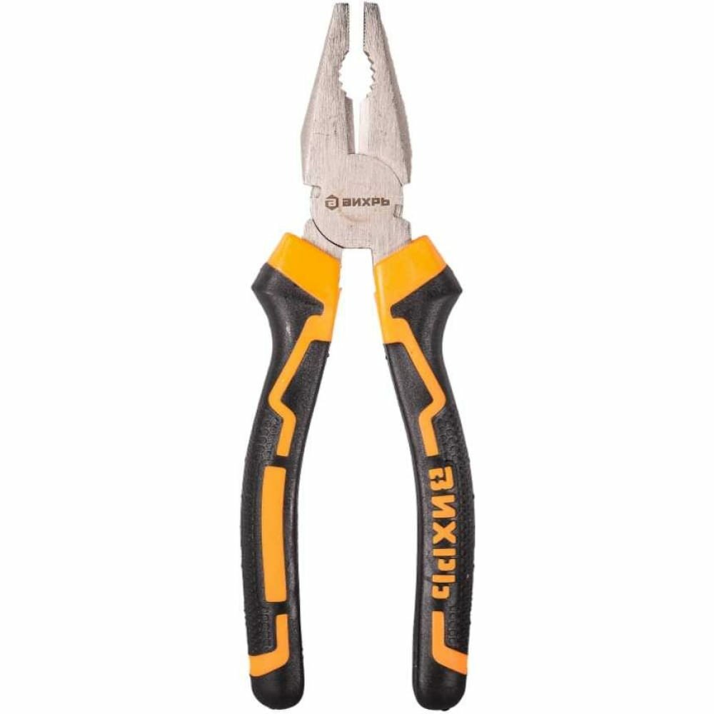 Плоскогубцы 200мм никелированные, двухкомпонентные рукоятки Вихрь 73/6/3/8