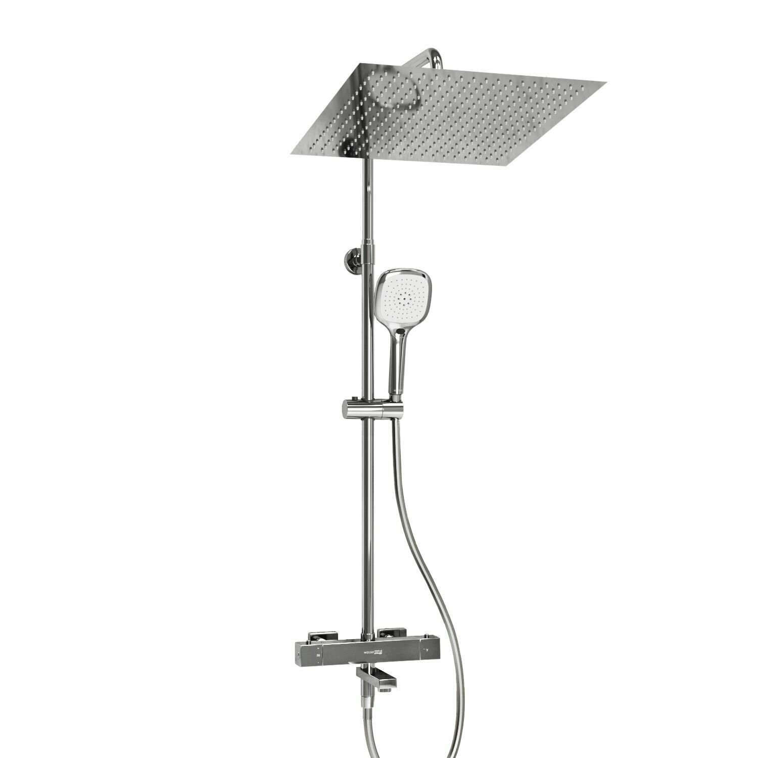 Душевой комплект с термостатическим смесителем, хром, WasserKRAFT A199.119.065.087. CH Thermo