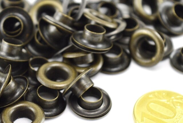 Люверсы №5 8мм сталь антик (уп 100 шт) Proknopka