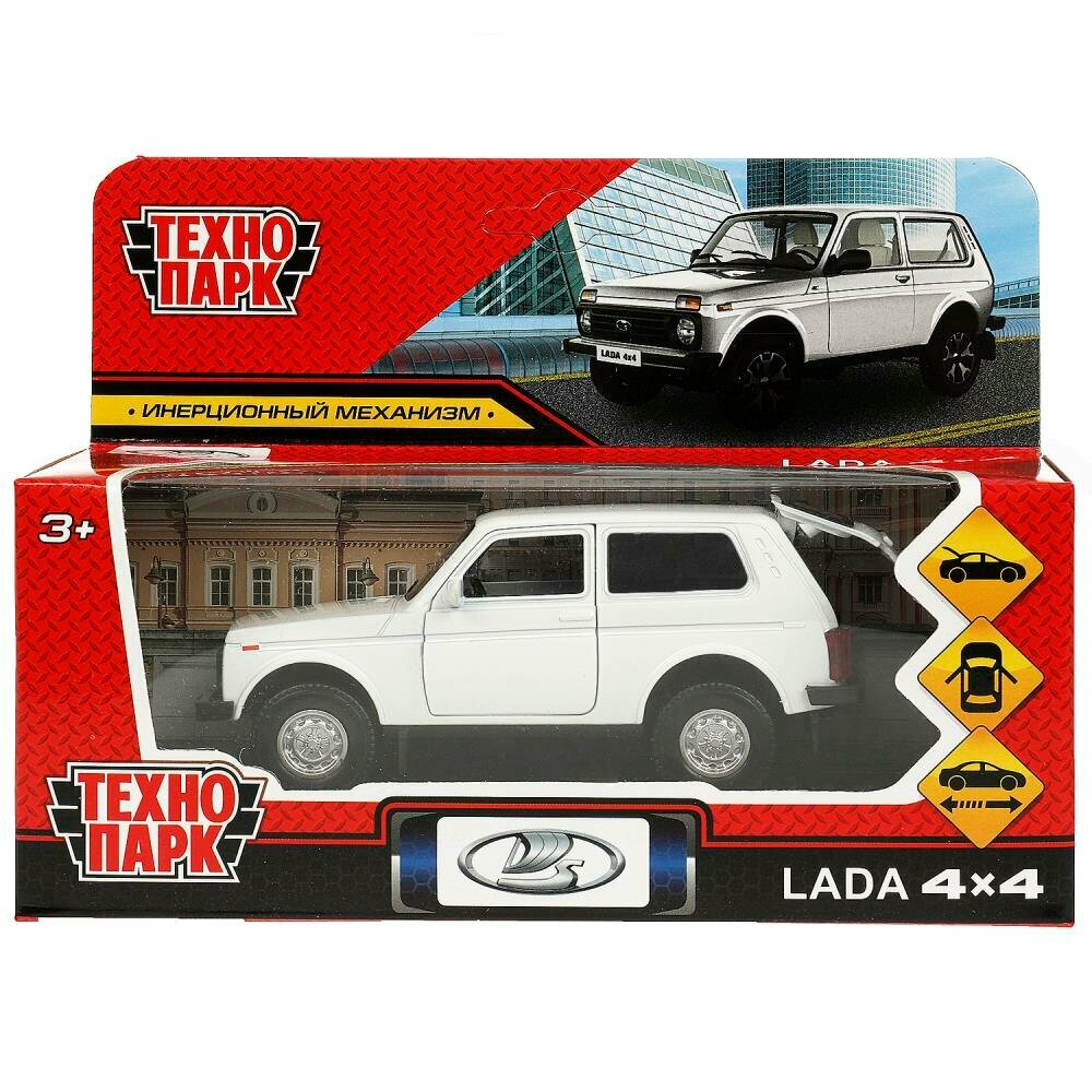 Машина металлическая Лада 4x4, 12 см, белый, Технопарк LADA4X4-12-WH