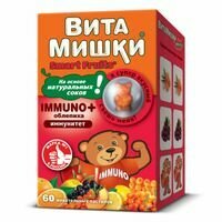ВитаМишки Immuno + облепиха пастилки жев, 0.25 г, 60 шт, облепиха