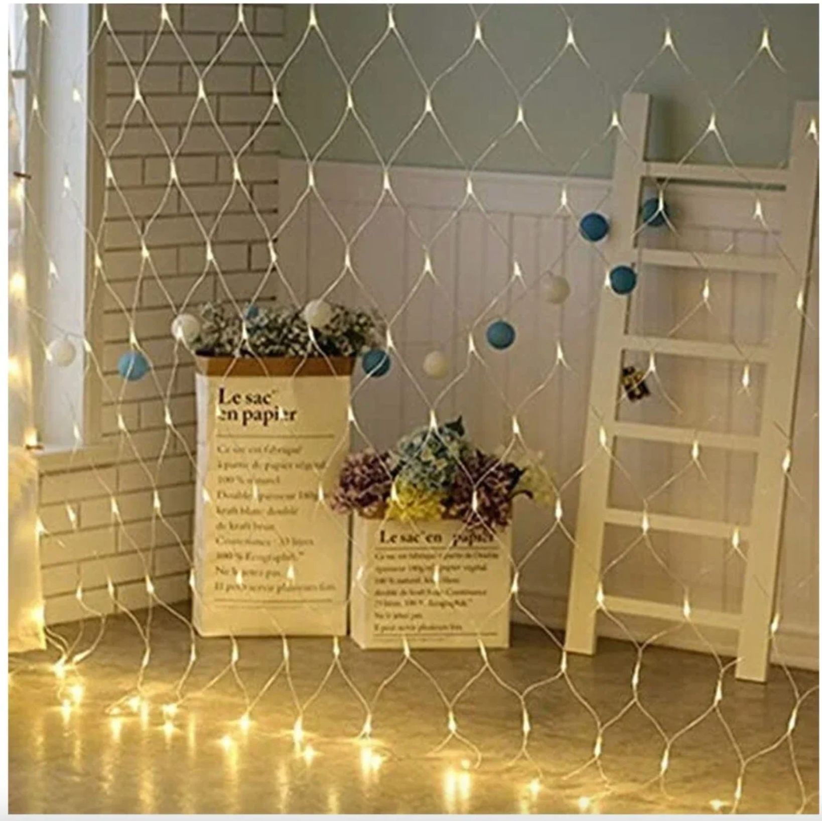 Гирлянда сетка / Новогодняя гирлянда сетка 1.5х1.5м /Теплая