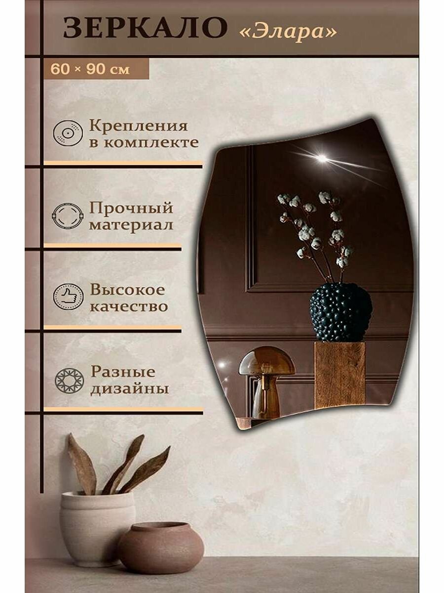 Зеркало настенное необычной формы 60х90