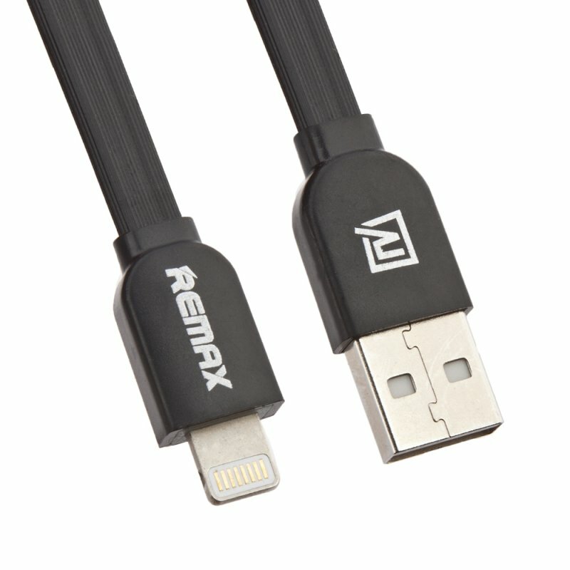 USB Дата-кабель Remax A-i 8-pin плоский, 1 метр, черный