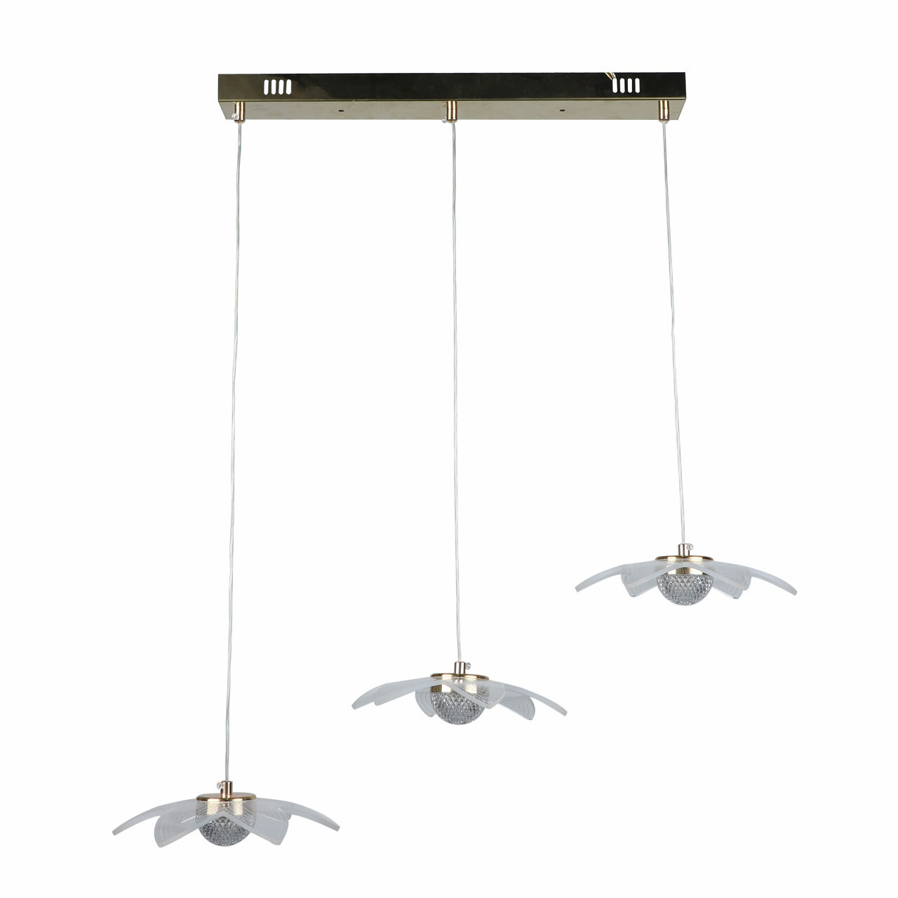 Светильник подвесной светодиодный, люстра ясенсвет Оскар 510014503, 3*20W LED 3000-6500К, цвет: золотой