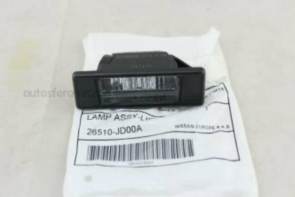 NISSAN 26510JD00A фонарь подсветки номера!\ Nissan Juke F15E/Qashqai J10E 06>