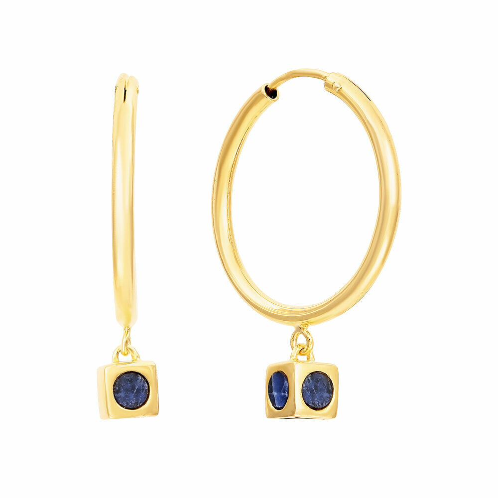 Серьги, серебро, 925 проба, содалит