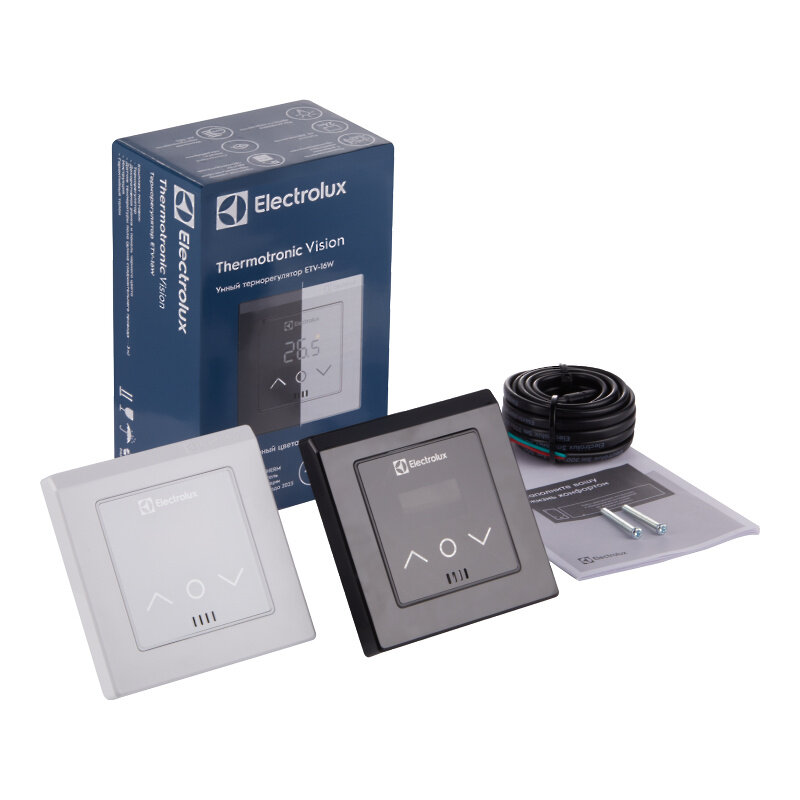 Терморегулятор для теплого пола Electrolux ETV-16W Wi-Fi белый/черный, проводной, сенсорный