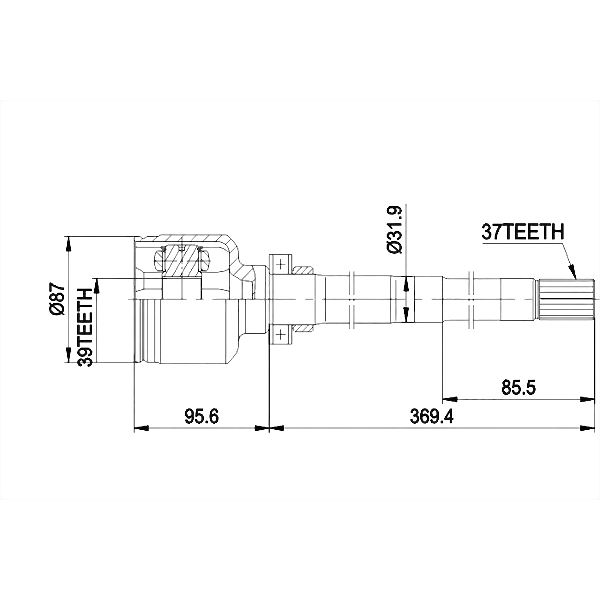 PATRON PCV5016 (1463106080 / 3272H2 / 32735S) шрус внутр к-кт [a:37, b:39, d:87] citroen: Jumper (Джампер) бортовой 94-02,