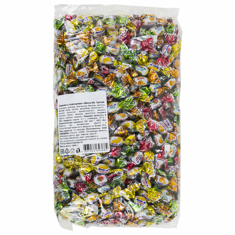 Карамель леденцовая мини-м Тропик, ассорти (апельсин, банан, малина, ананас), 1 кг